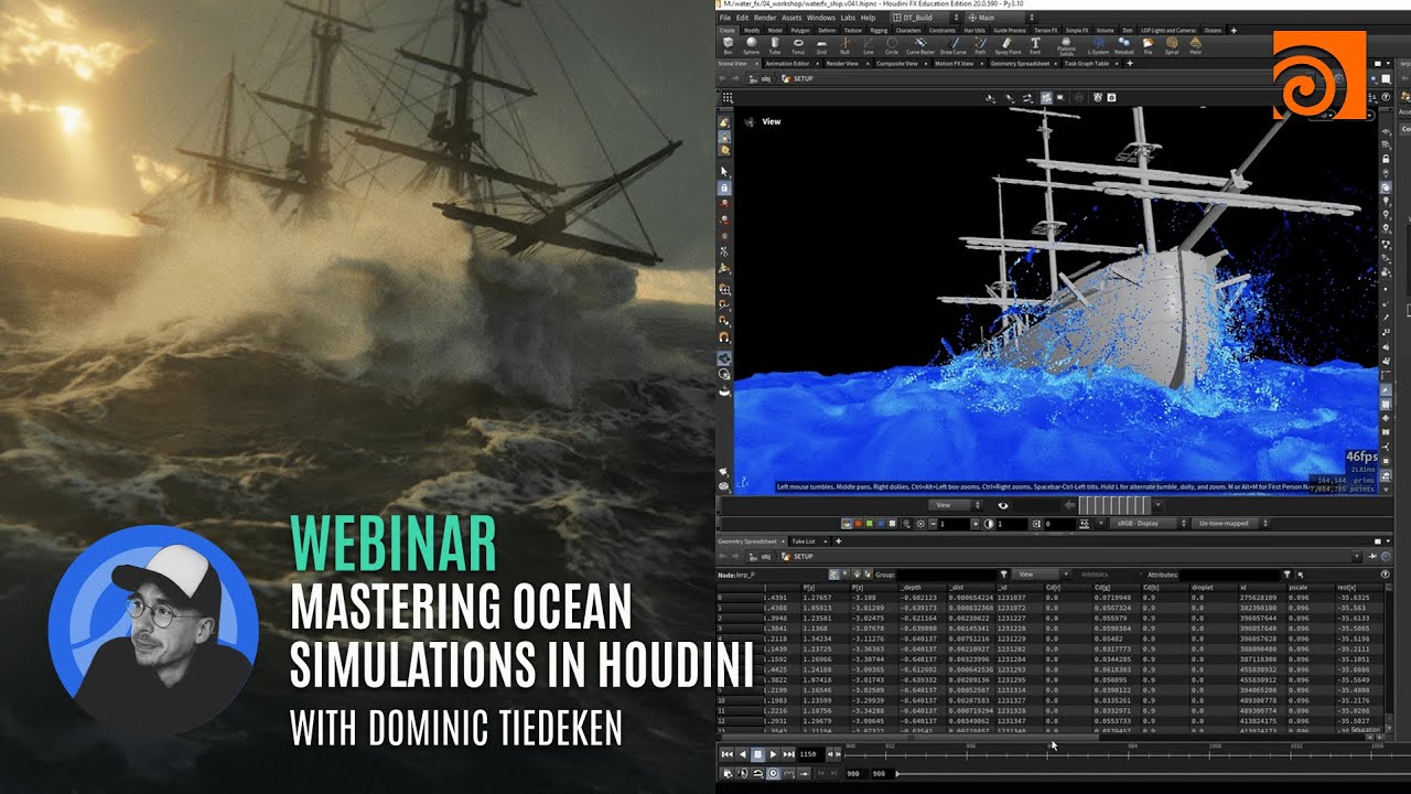 Webinar: Mastering Ocean Simulations in Houdini with Dominic Tiedeken ...