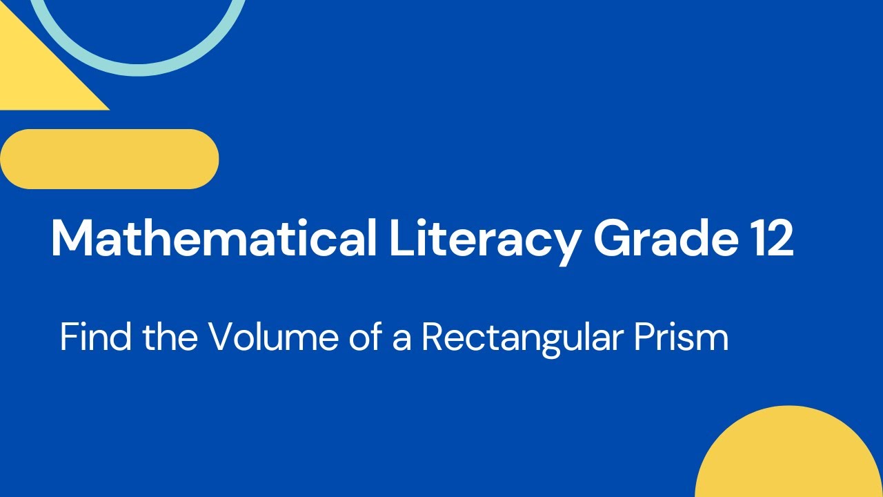 Mathematical Literacy Grade 12 | Find the Volume and Surface Area of a ...