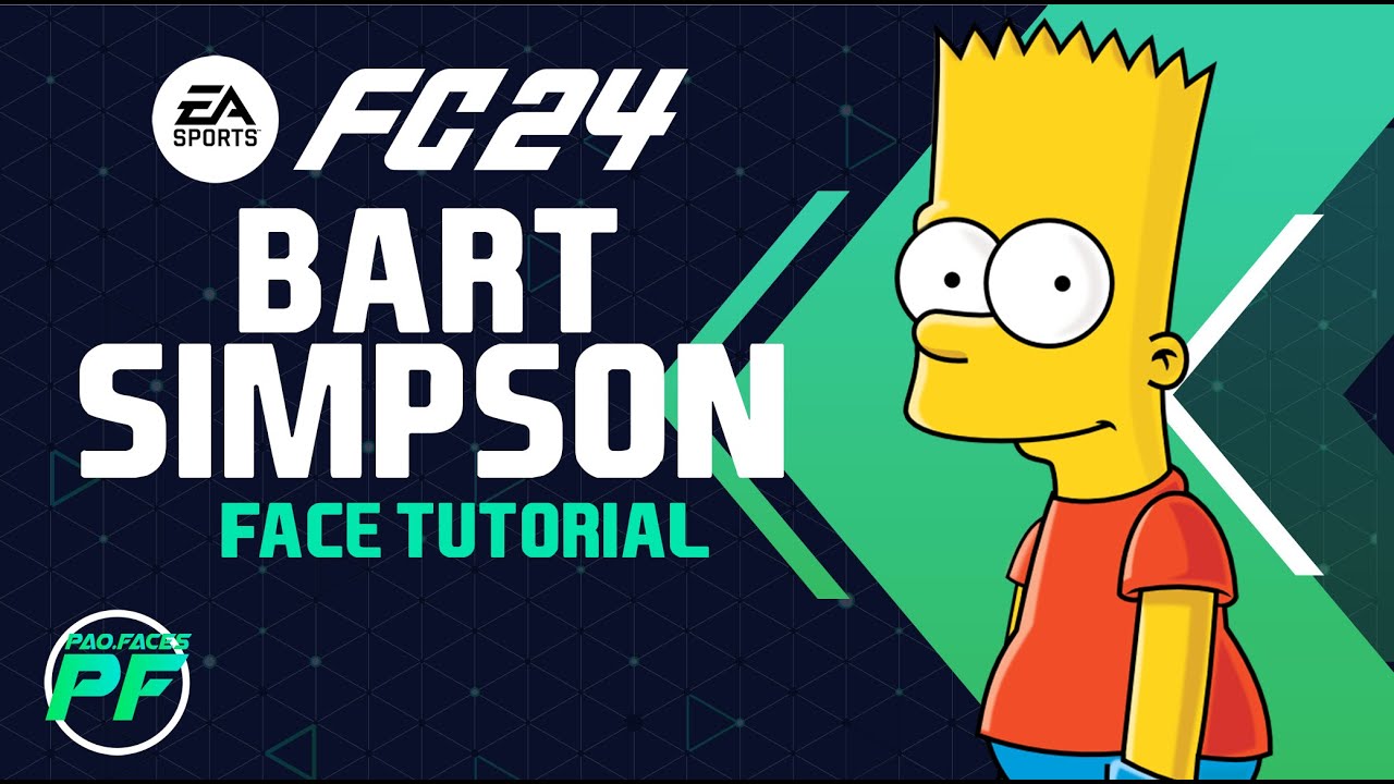 EA FC 24 BART SIMPSON FACE - Pro Clubs CLUBES PRO Face Creation - CAREER MODE - LOOKALIKE - YouTube
