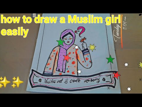 How to draw a Muslim girl easily.#art /#muslimgirldrawing 🧕 - YouTube