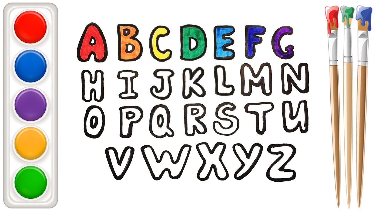 Alphabet: Drawing and Coloring for Kids - YouTube