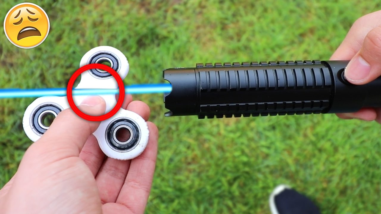 MOST POWERFUL LASER VS FIDGET SPINNER!! ߷ | David Vlas - YouTube