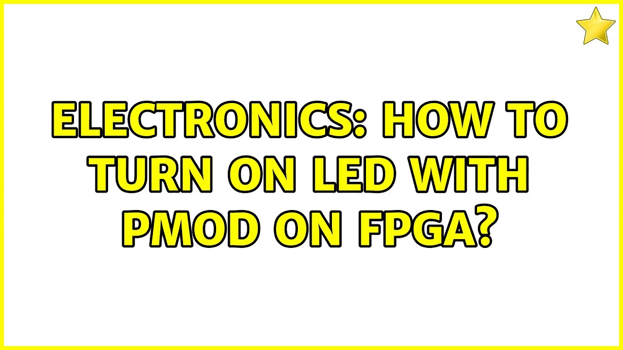 Electronics: How to turn on LED with PMOD on FPGA? - YouTube