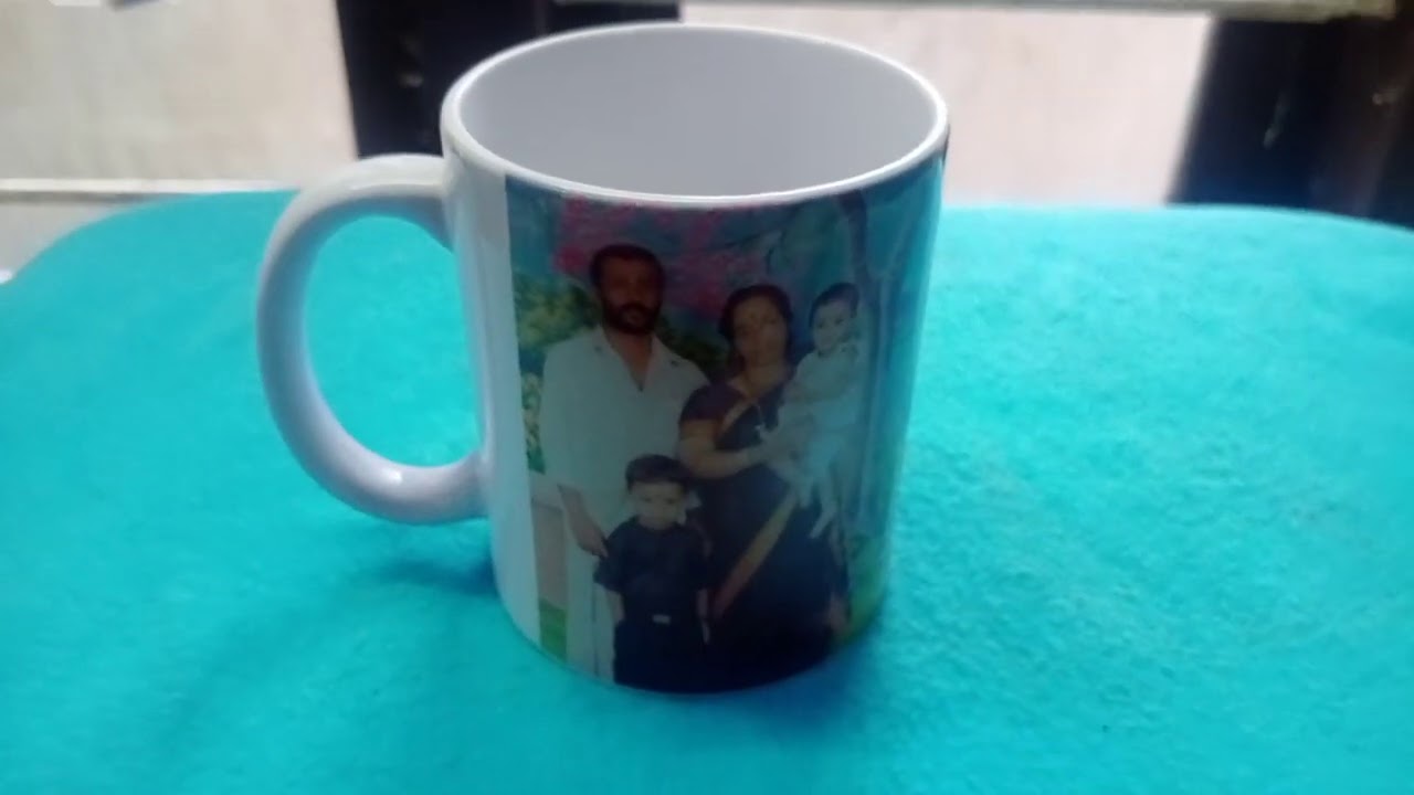 photo printed white cup - YouTube