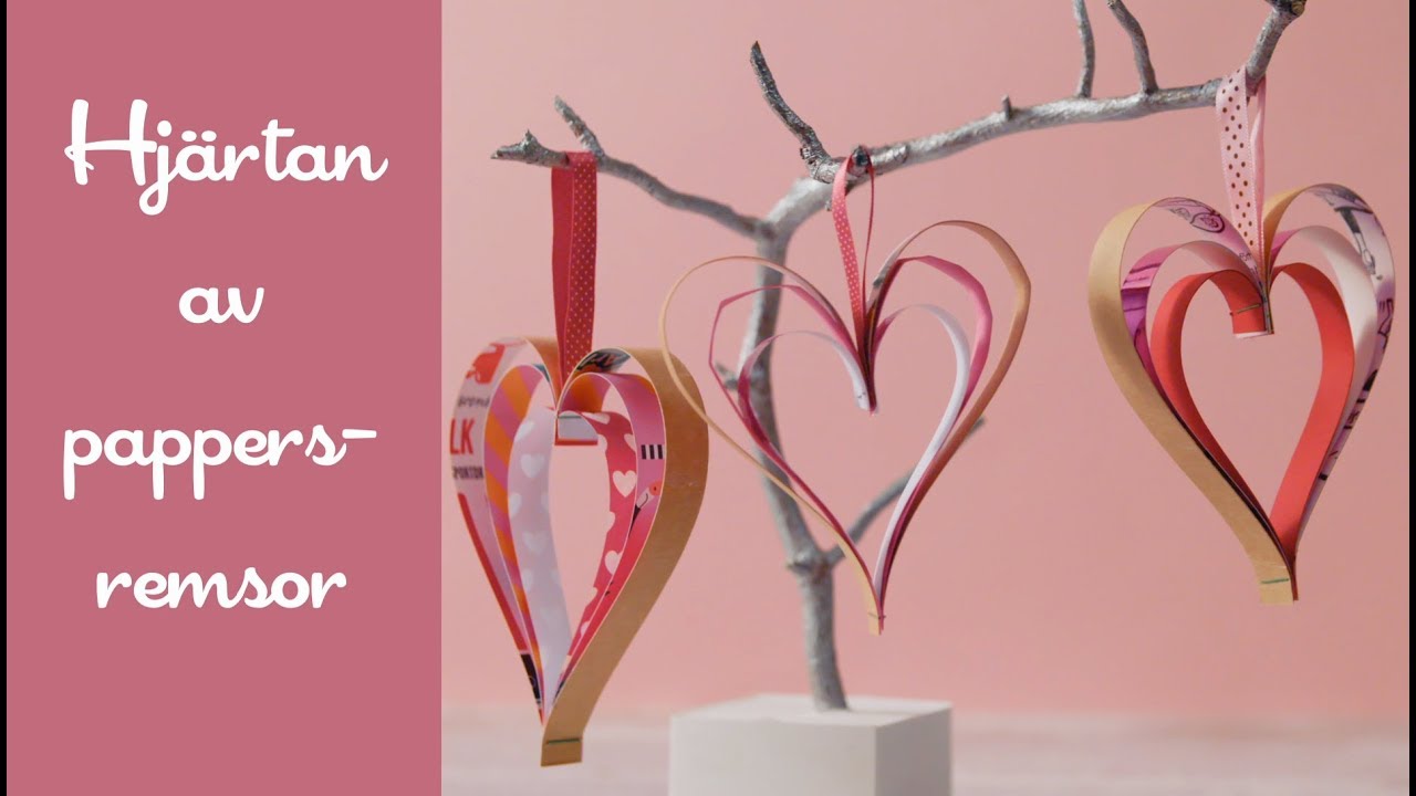 Skapa hjärtan av pappersremsor | Pyssel med Arlakadabra - YouTube