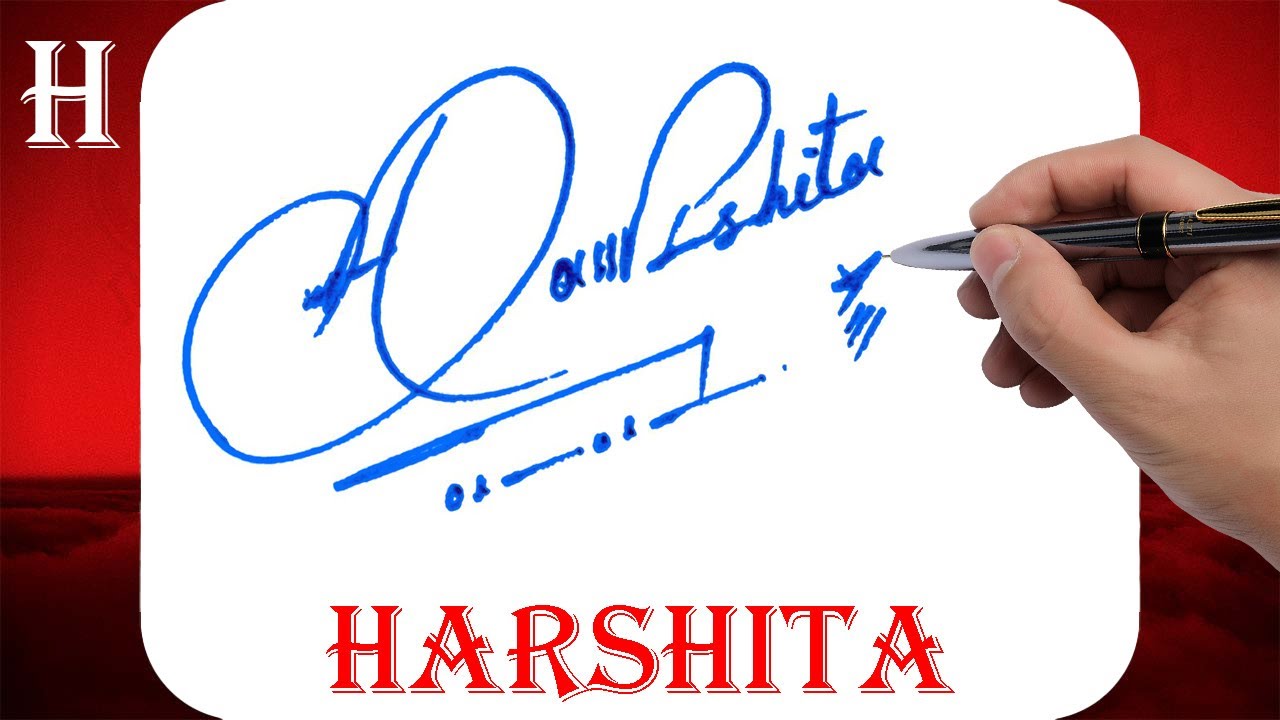 Harshita Name Signature Style | H Signature Style | Signature Style of ...
