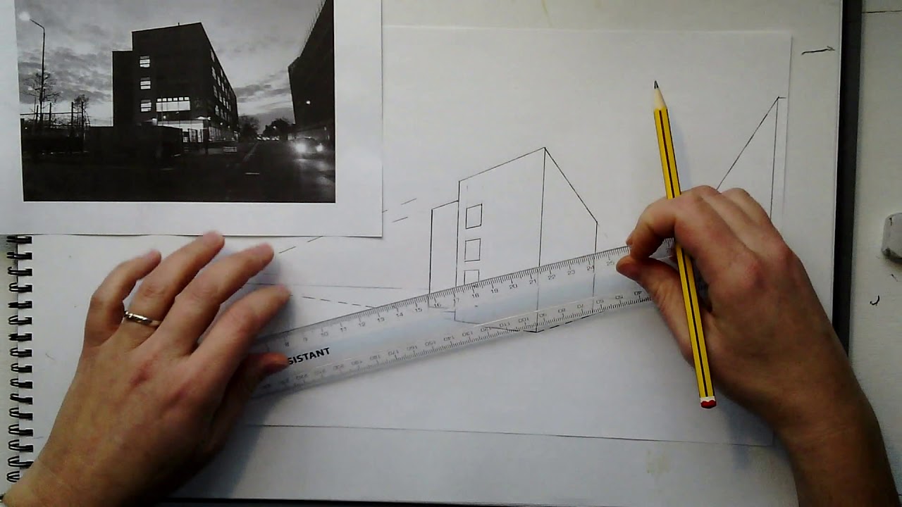 2 Point Perspective: School Building - YouTube