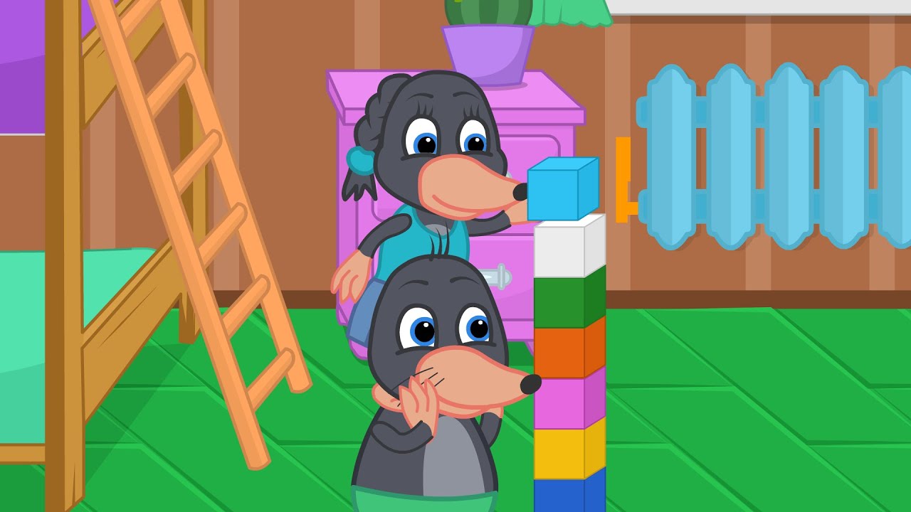 Benny Mole and Friends - We Build The Highest Tower of Cubes Cartoon ...