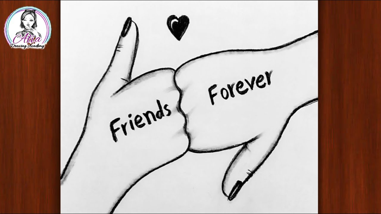 BFF Drawings Easy Step by Step | Best Friends Drawing | Pencil Drawing ...