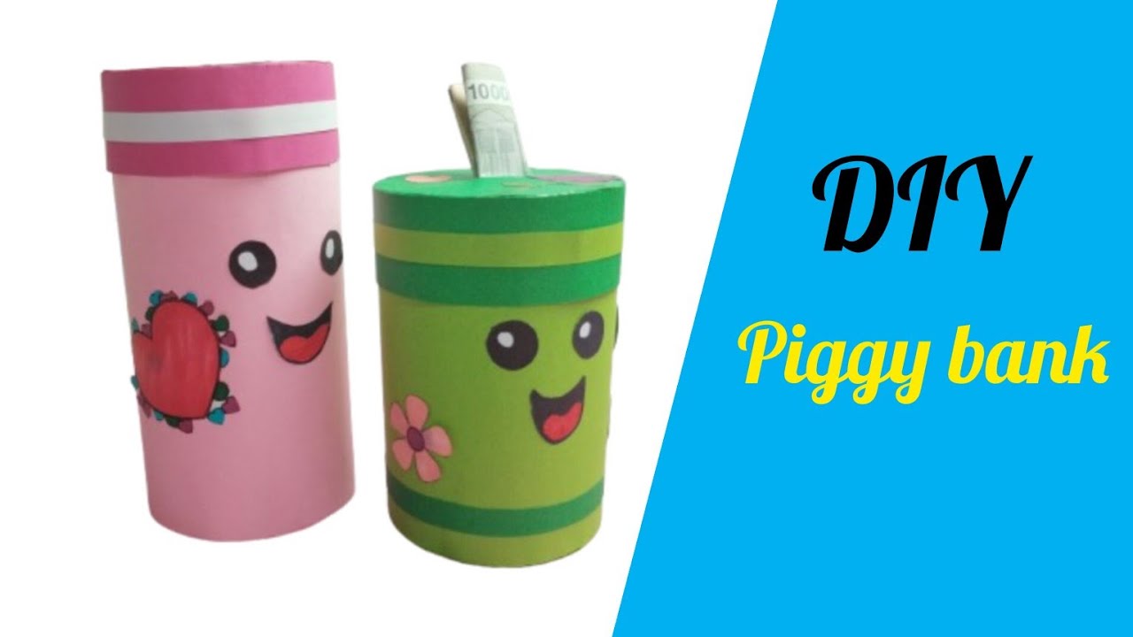 make piggy bank craft with paper 🗞️ / diy money saving box at home ...