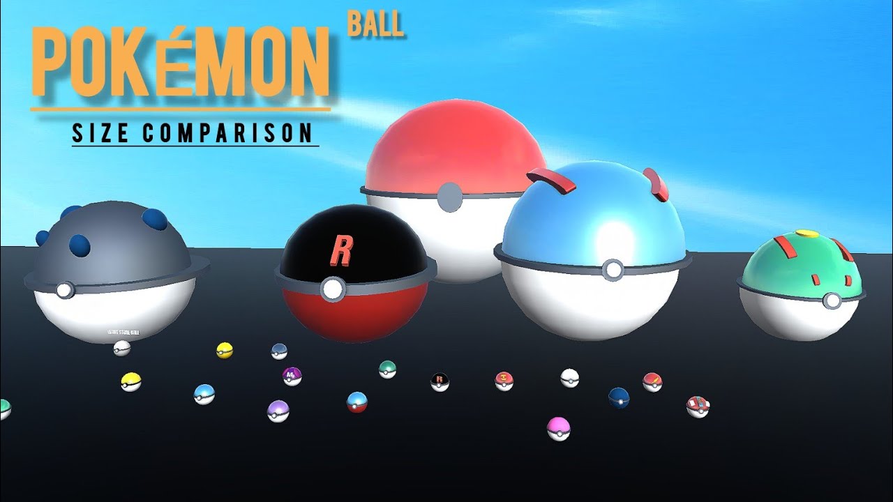 POKÉMON BALL Size Comparison 3D - YouTube