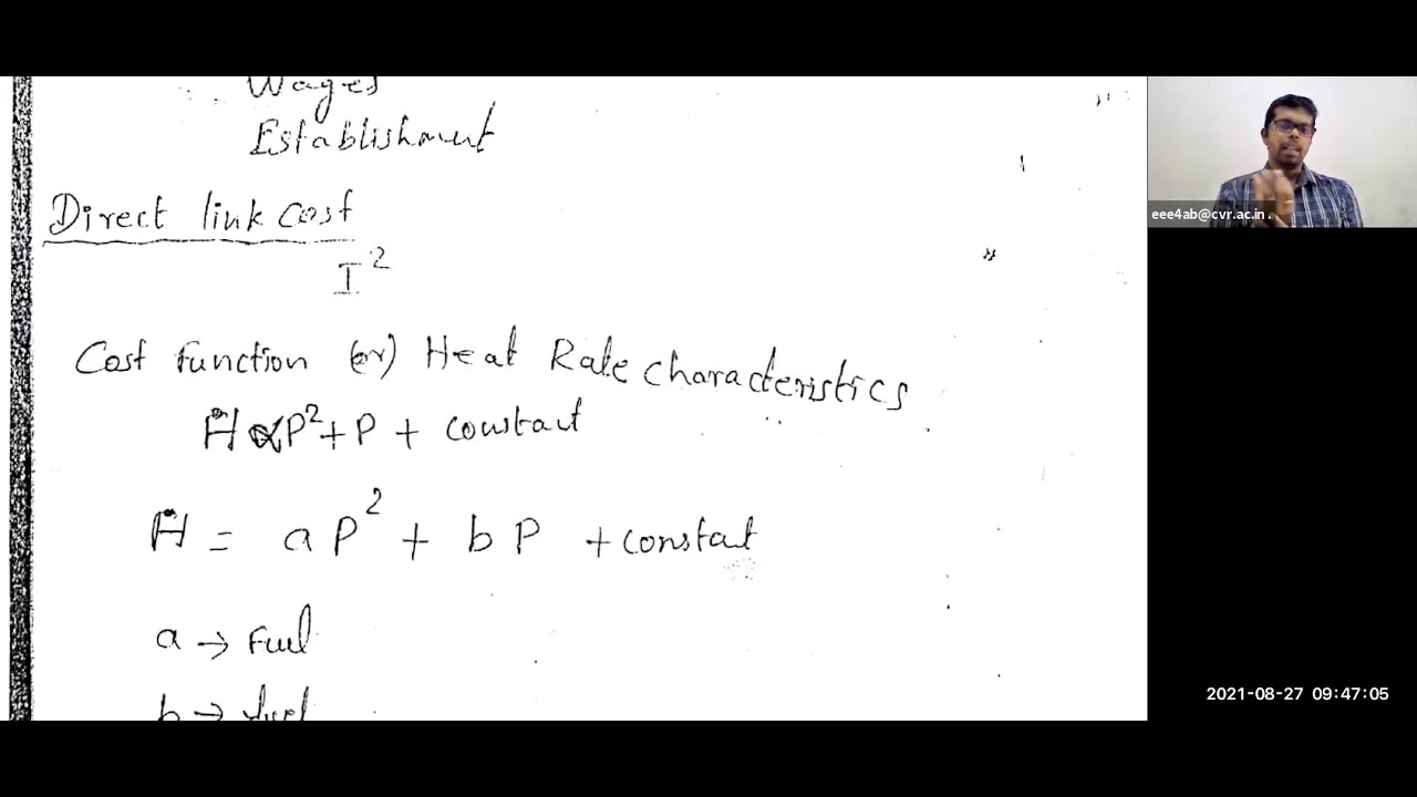 Economic Load Dispatch Problem Formulation Youtube