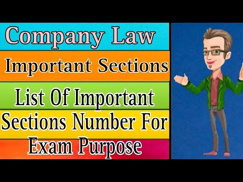 Company Law Important Sections Number | For Exam Purpose | Bcom | CA ...