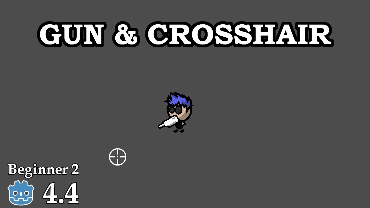 How to rotate gun to crosshair - Learn Godot 4 2D - no talking - YouTube