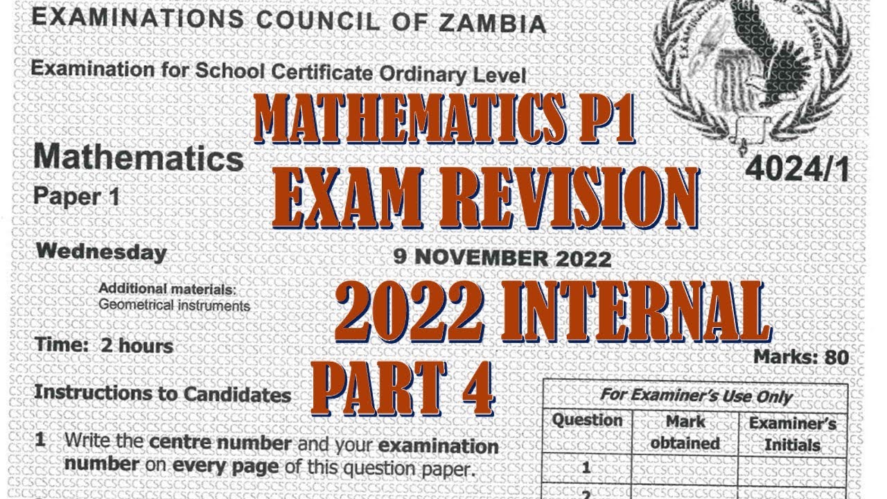 2022 MATHEMATICS PAPER 1 Part 4 - YouTube