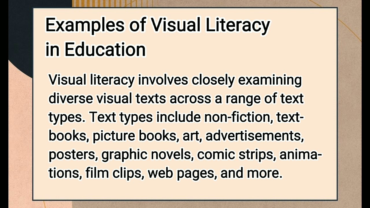 importance and examples of Visual Literacy, Verbal Creativity and ...