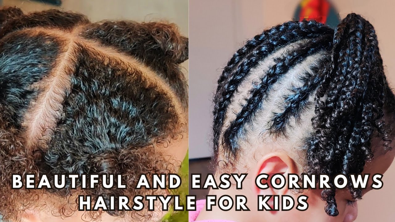 DIY CORNROWS FOR BEGINNERS | TODDLER HAIRSTYLES FOR CURLY HAIR | BACK ...