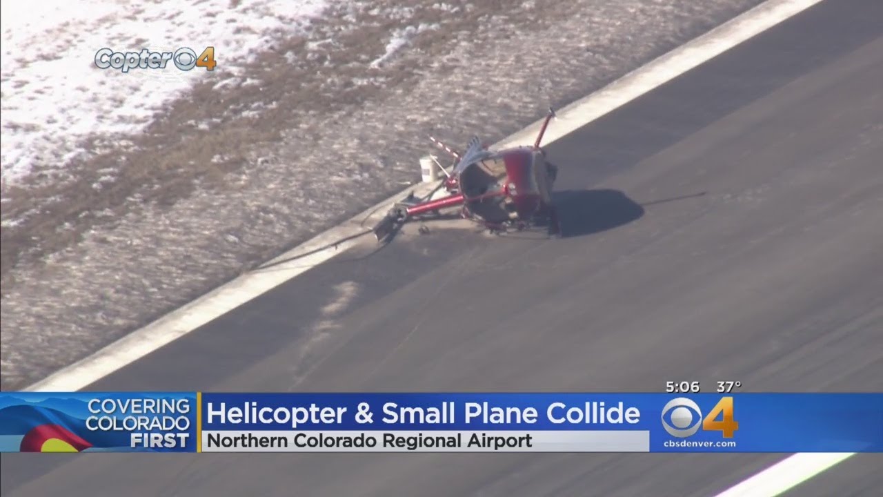 Helicopter, Small Plane Collide At Airport - YouTube