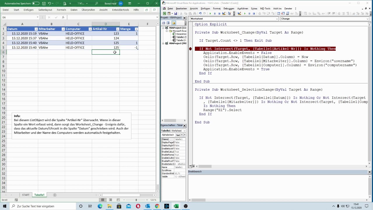213 Excel VBA Wie Von Zauberhand Automatisch Auf Ver nderungen Im 213 Excel VBA Wie Von Zauberhand Automatisch Auf Ver nderungen Im