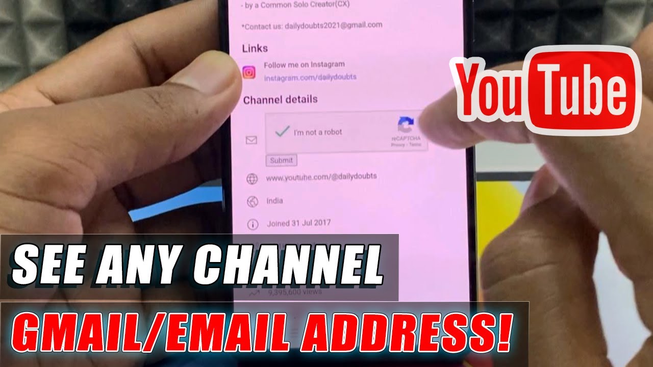 how to see any youtube channel gmail/email id? - YouTube