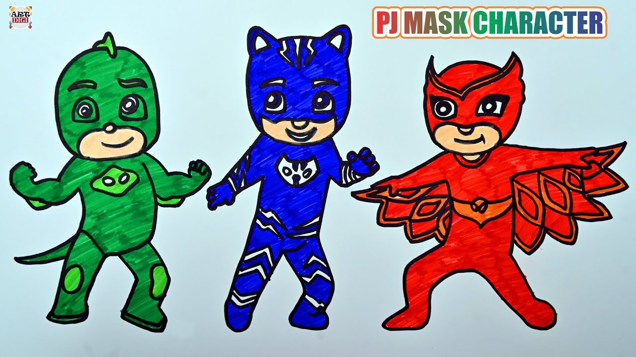 How to draw PJ Mask Character | Step by step drawing - YouTube