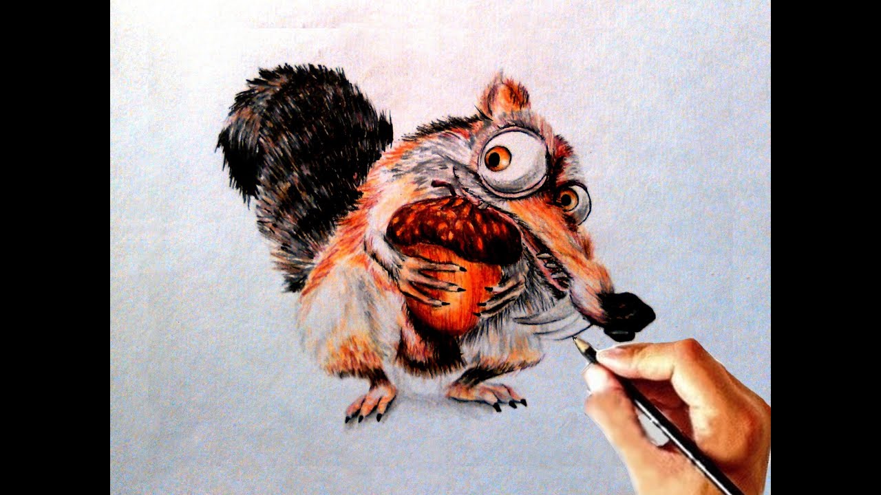 HOW TO DRAW| ICE AGE scrat HYPERREALISM | wiewiór epoka lodowcowa - YouTube