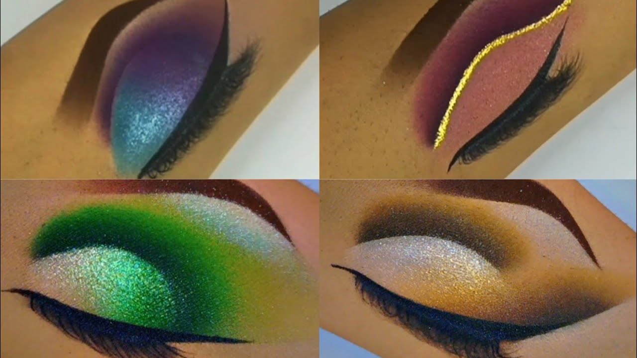 4 Amazing Eye Makeup On Hand lll Hand Makeup Practice lll Easy Step Eye ...