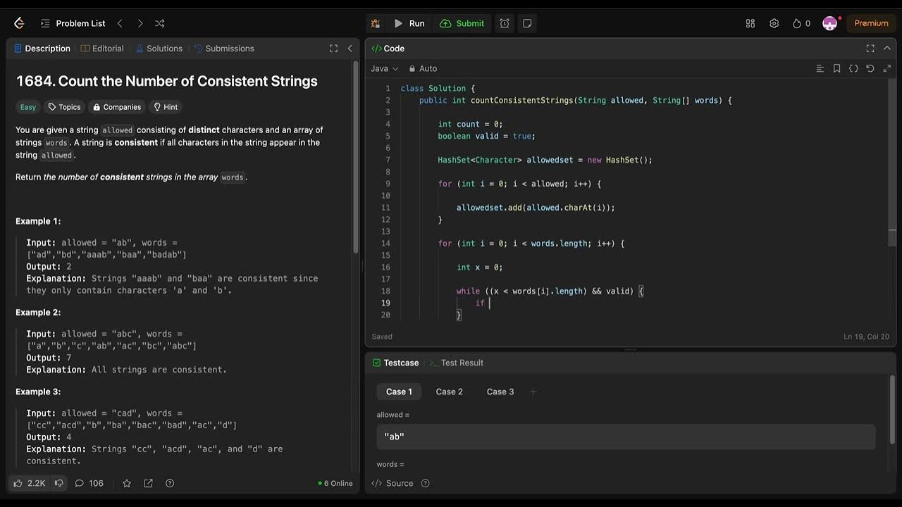 Leetcode 1684 - Count the Number of Consistent Strings - YouTube
