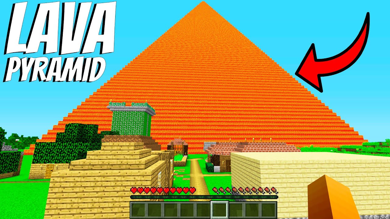 What's inside the BIGGEST LAVA pyramid in Minecraft ? I found a GIANT ...