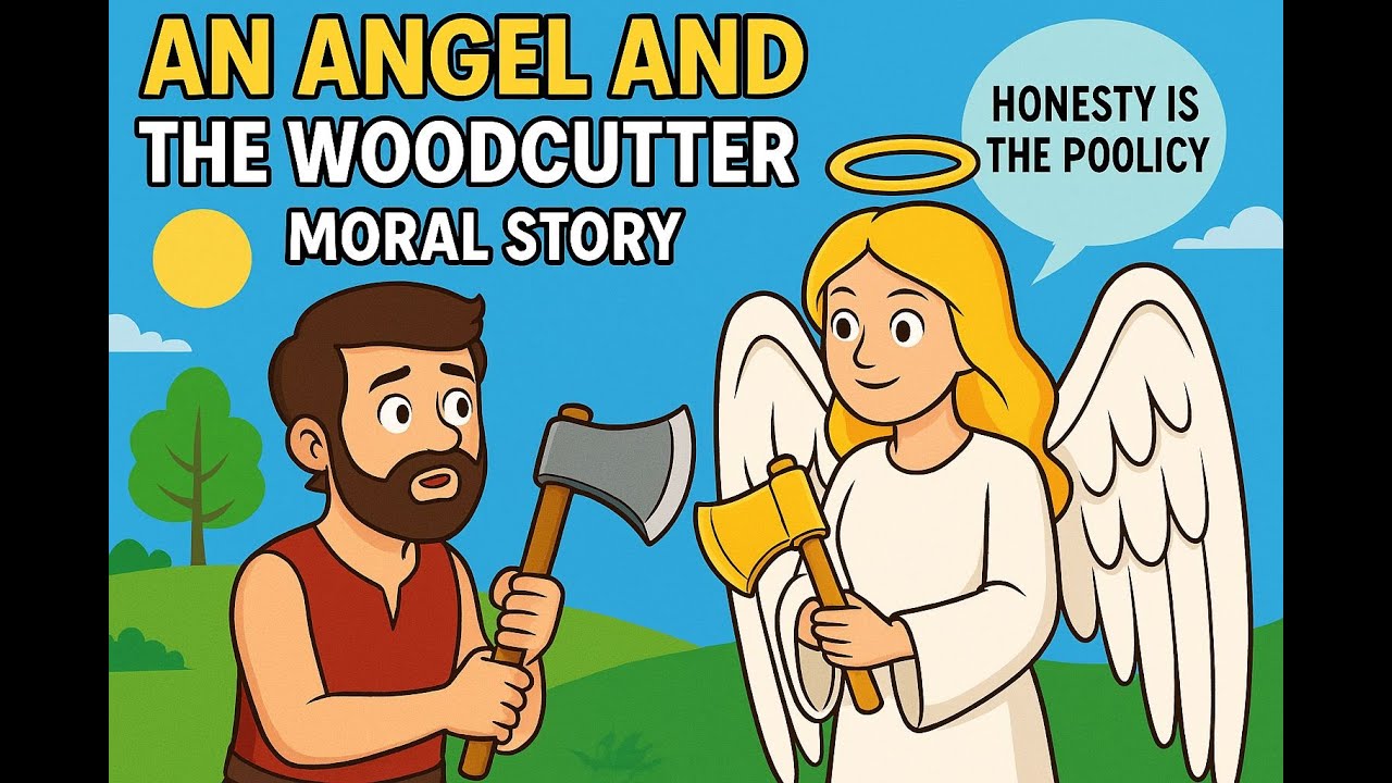 An Angel and the Woodcutter | Moral Story for Kids | Animated Story in ...