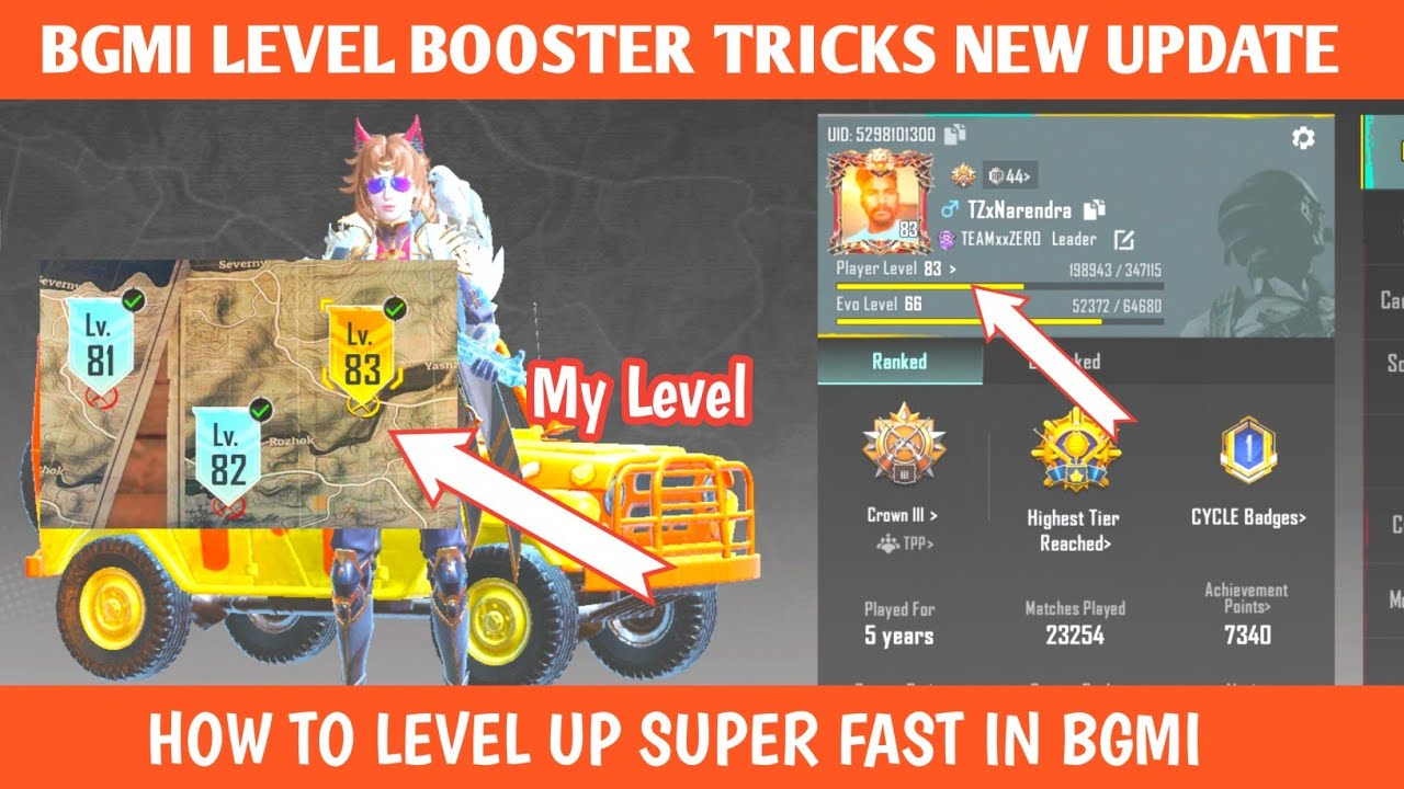 Bgmi me super fast level kaise badhaye | how to level up super fast in ...
