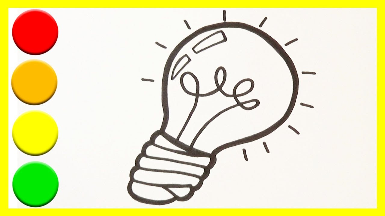 Draw a Light Bulb 💡 Simple drawings for kids and toddlers | Merry Kids ...