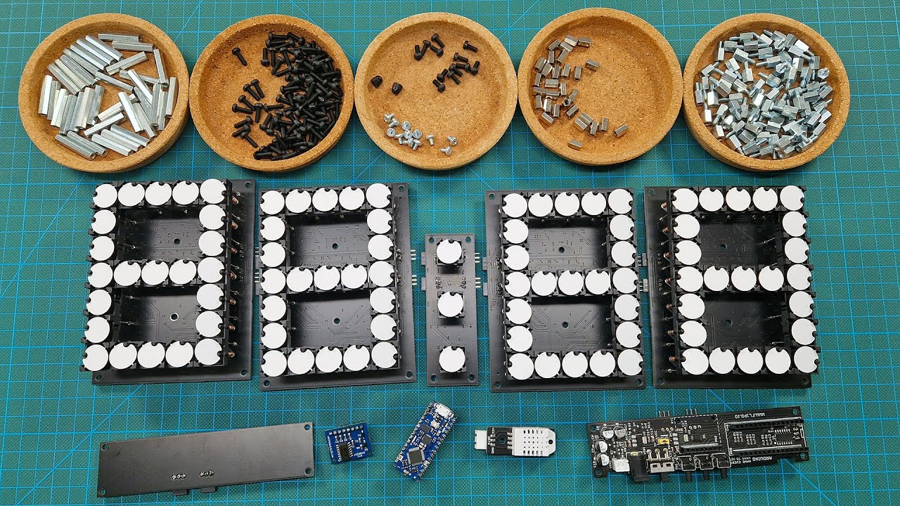 Assembly Instructions Flip-disc Clock 4 x 7-Segment Display - YouTube