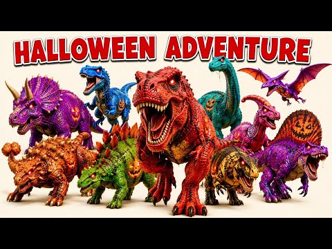 Halloween Dinosaur Sounds Song 🎃🦖 | Dinosaur Names & Sounds for Kids | T-Rex & More