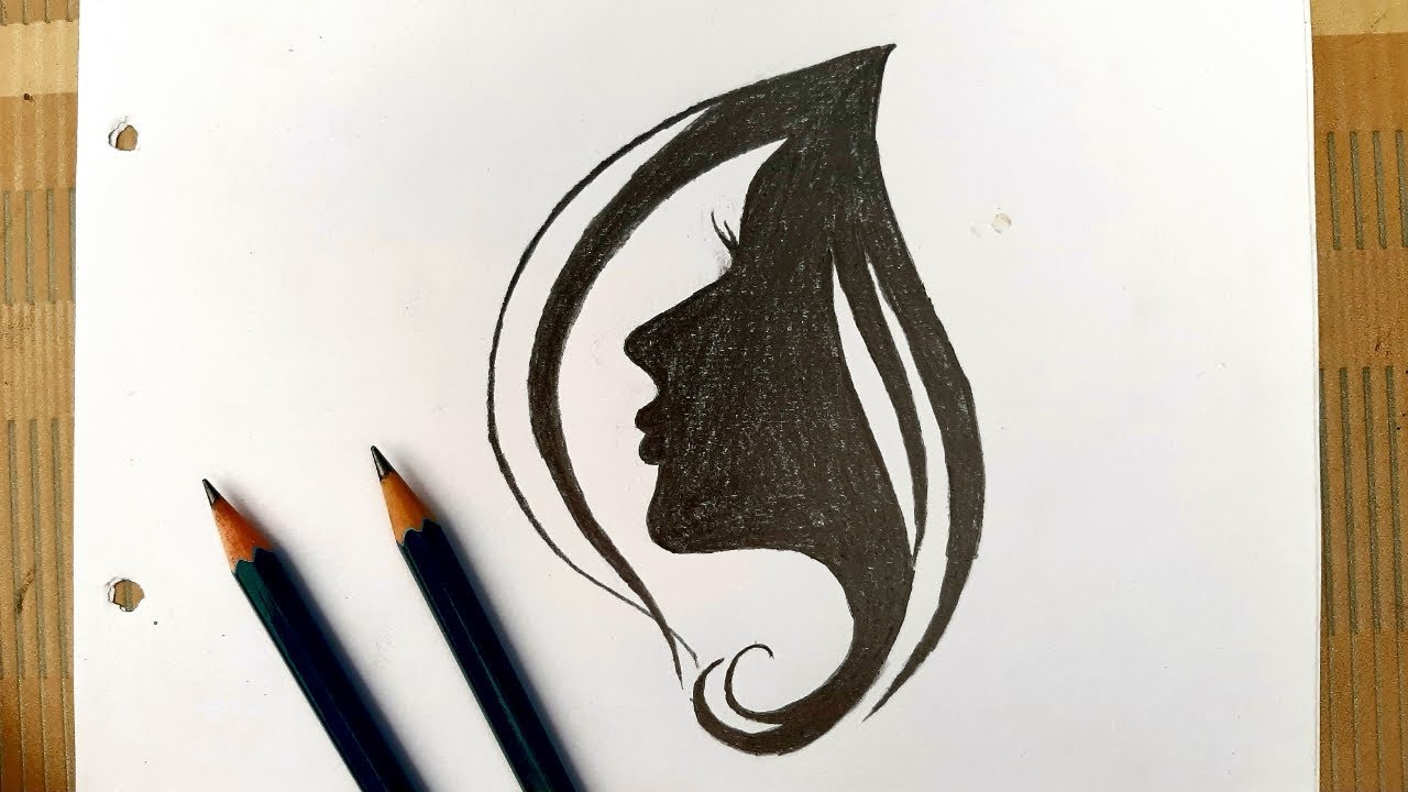 Draw Cute Side Face Girl with pencil sketch | Simple pencil drawing ...