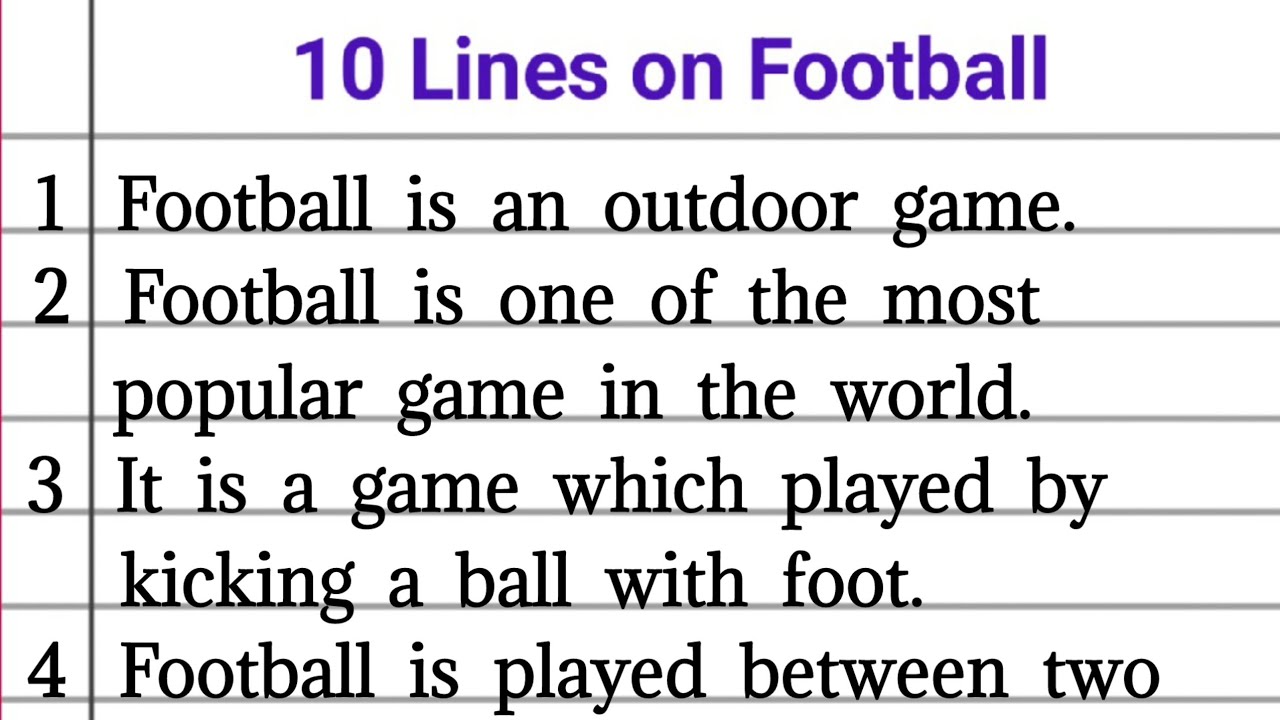 10 lines on Foot ball 🏀| Eassy on Football in English - YouTube