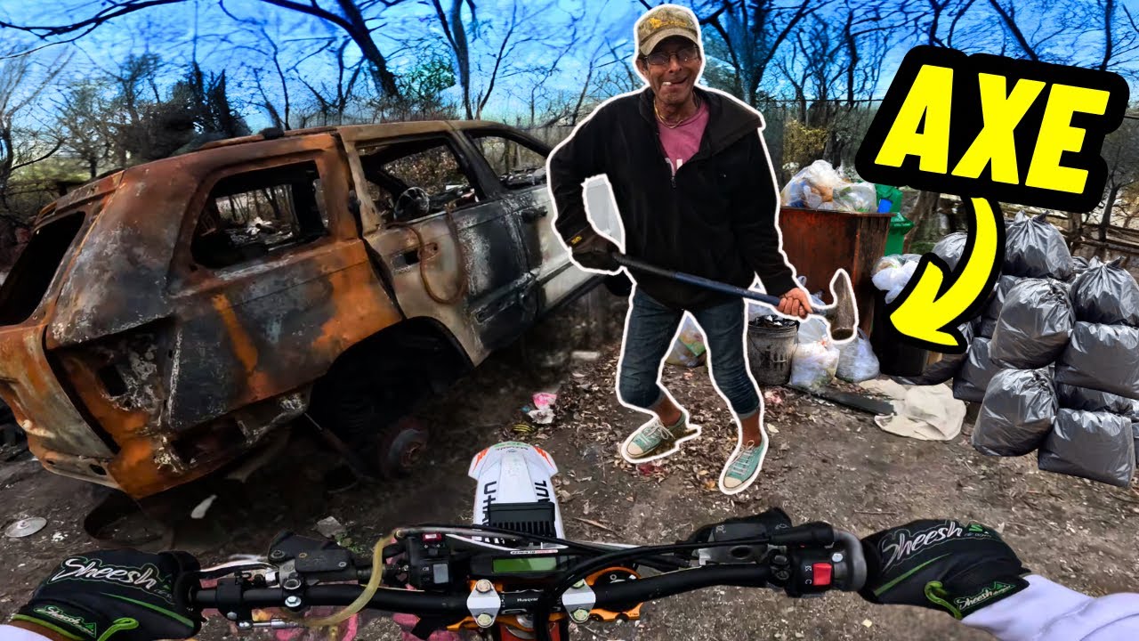 Crazy Axe Wielding Man vs. Supermoto Sunday! - YouTube