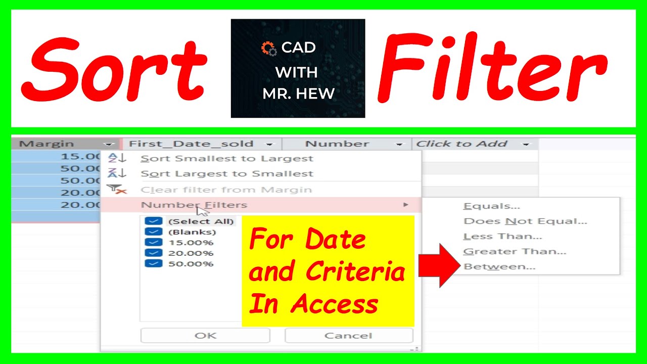 Sort and Filter table for Criteria and Specific Dates in Microsoft ...
