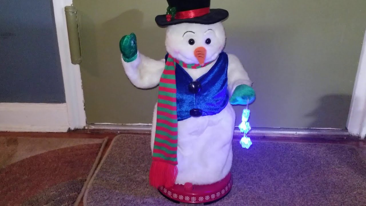 EBAY DEMO - Custom Gemmy Spinning Snowflake Snowman "Let It Snow" - YouTube