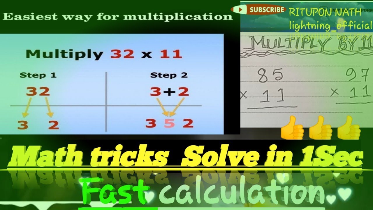 How to solve maths in 1sec.Trick for fast calculation.2digit Multiply ...