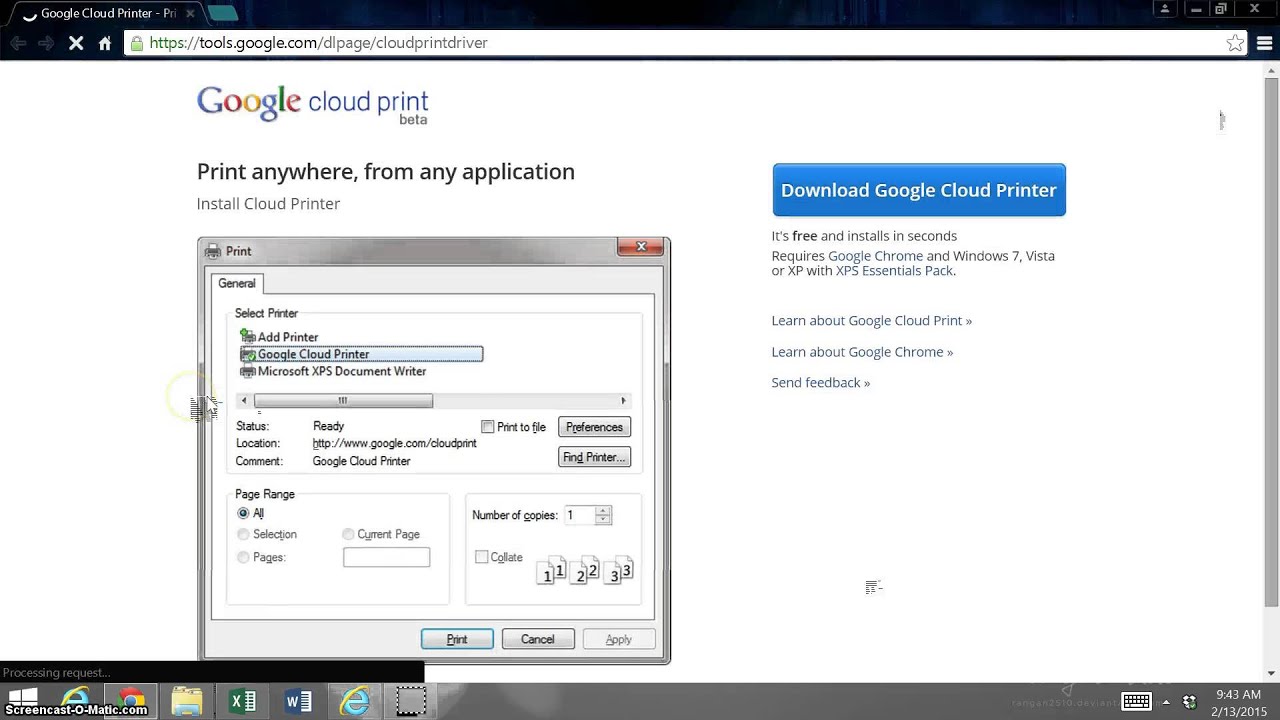 Setup Google Cloud Printer - YouTube