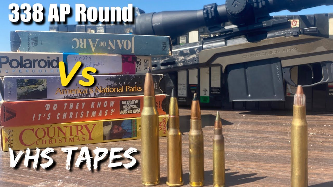 338 Lapua AP Round Vs VHS Tapes - YouTube