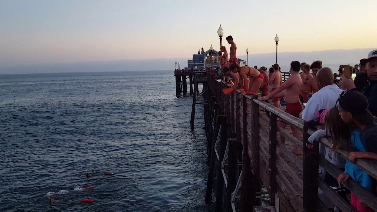 Oceanside Pier lifeguard jump 2019 - YouTube