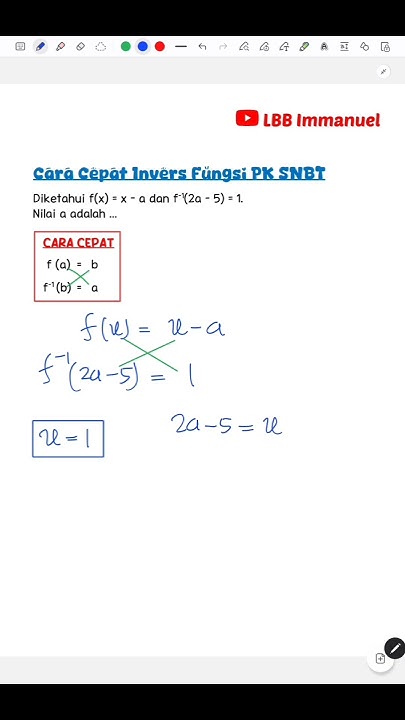 Trik Cepat PK SNBT Fungsi Invers #snbt #pk #pengetahuankuantitatif #trikcepat #mathhacks # ...