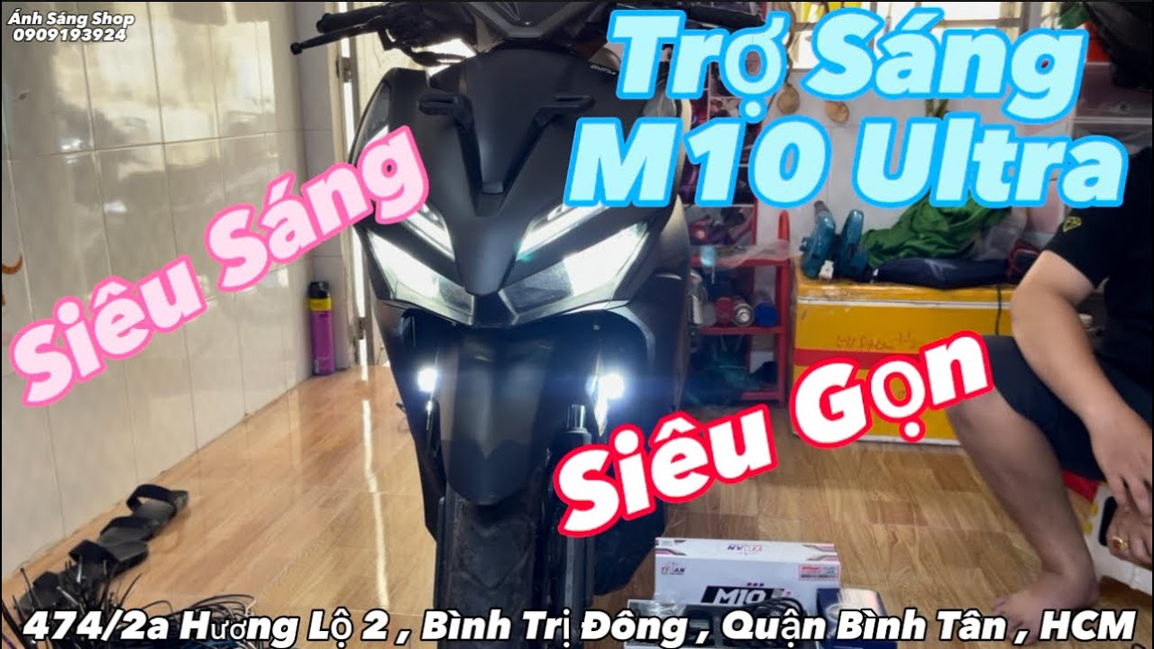 Vario 150 lắp đèn trợ sáng mini M10 Ultra chính hãng - YouTube