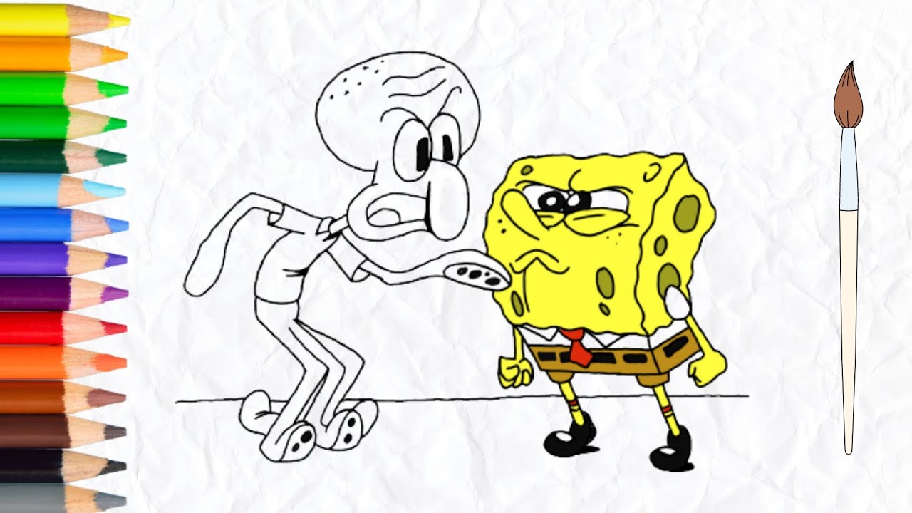 Squidward marah pada Spongebob | Cara menggambar Spongebob Squarepants ...