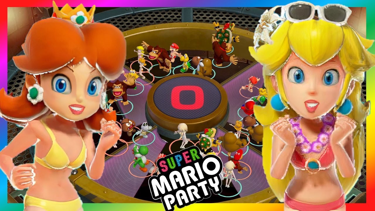 Super Mario Party Its The Pits Minigame Daisy Peach Vs Luigi Mario