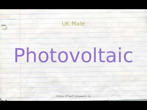 How to pronounce photovoltaic - YouTube