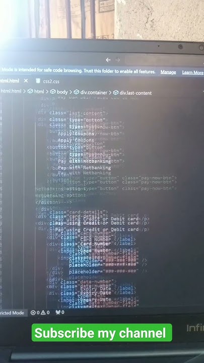 Create Payment Page 📄📄📄 Using Html And Css ️ ️ Youtube
