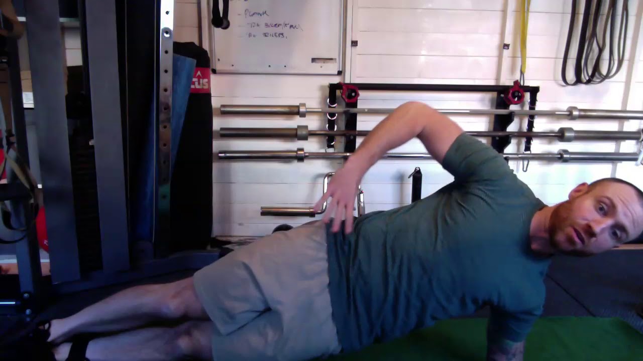 side plank band bicep curl - The JK Way - YouTube